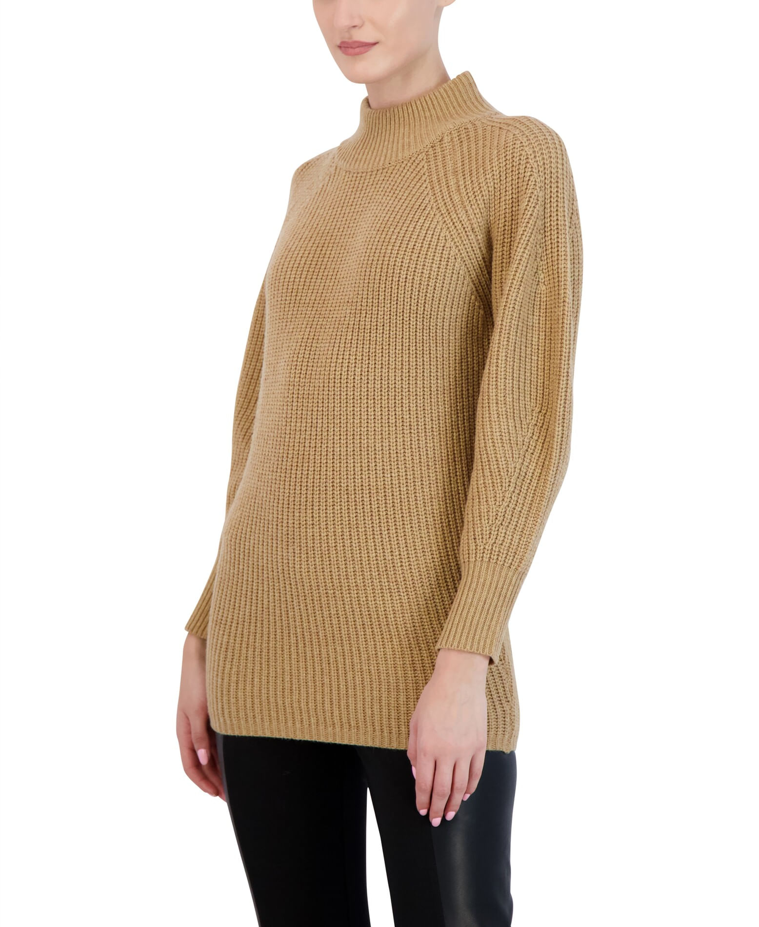 Suéter Largo de Lana Cuello de Tortuga - BCBGMAXAZRIA