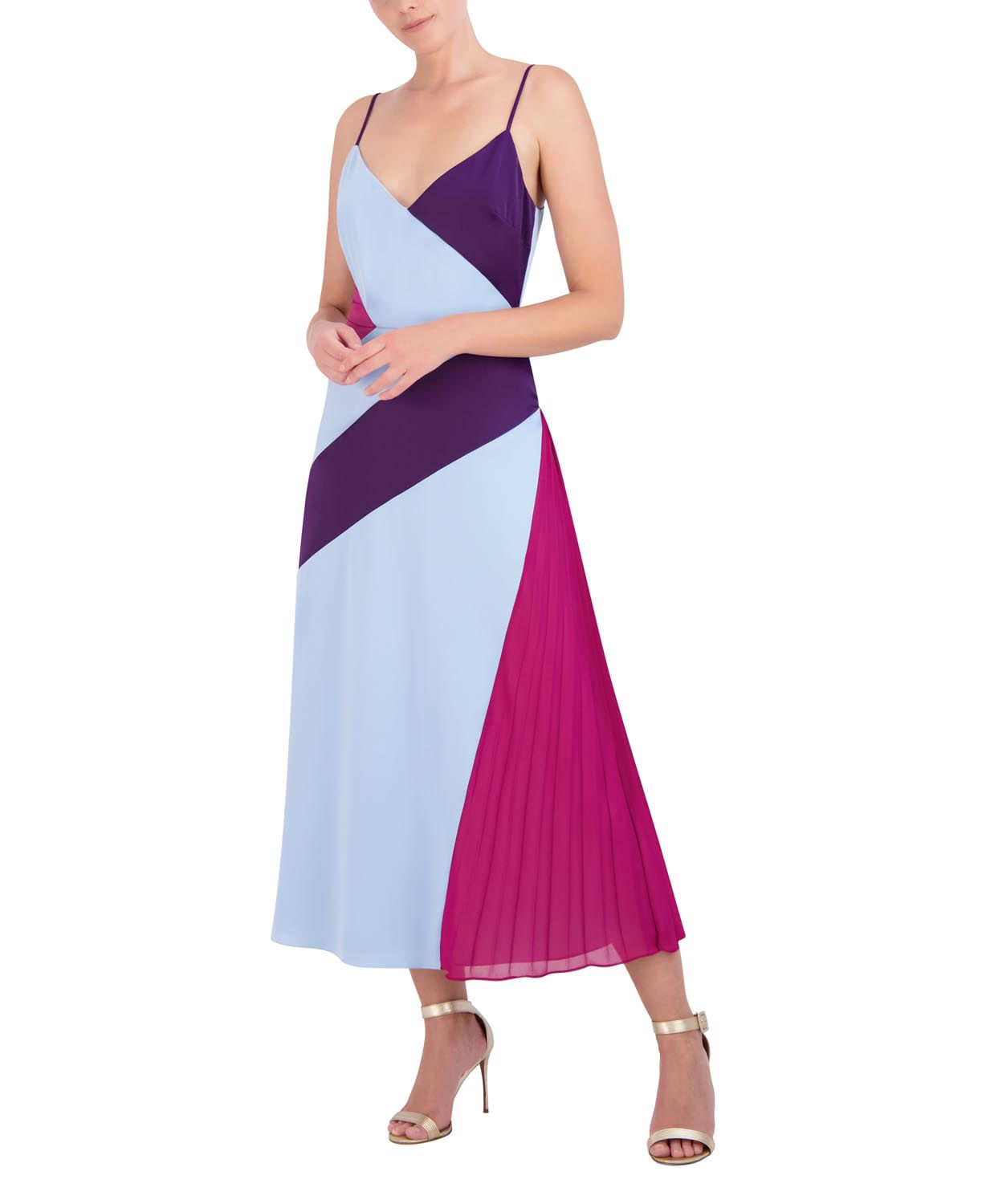 VESTIDO LARGO COLORBLOCK CHEVRON - BCBG OUTLET