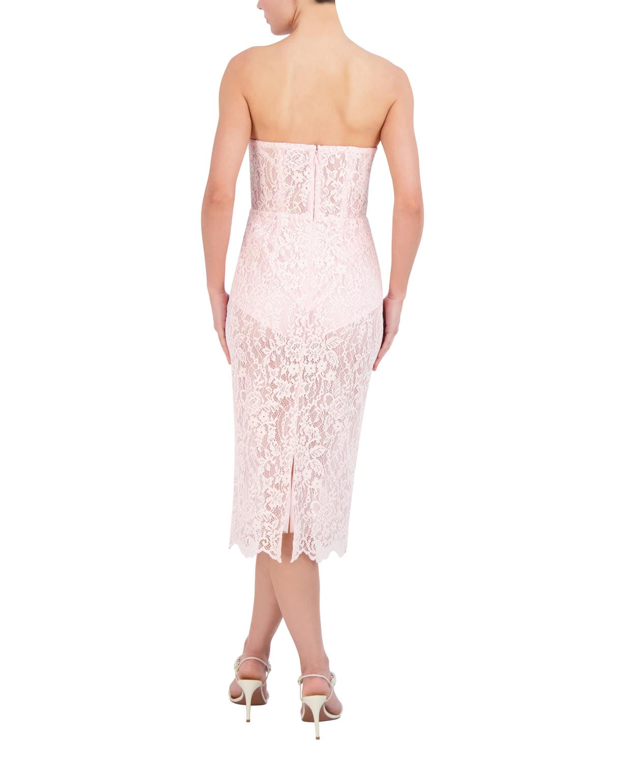 VESTIDO BUSTIER DE ENCAJE FLORAL - BCBG OUTLET
