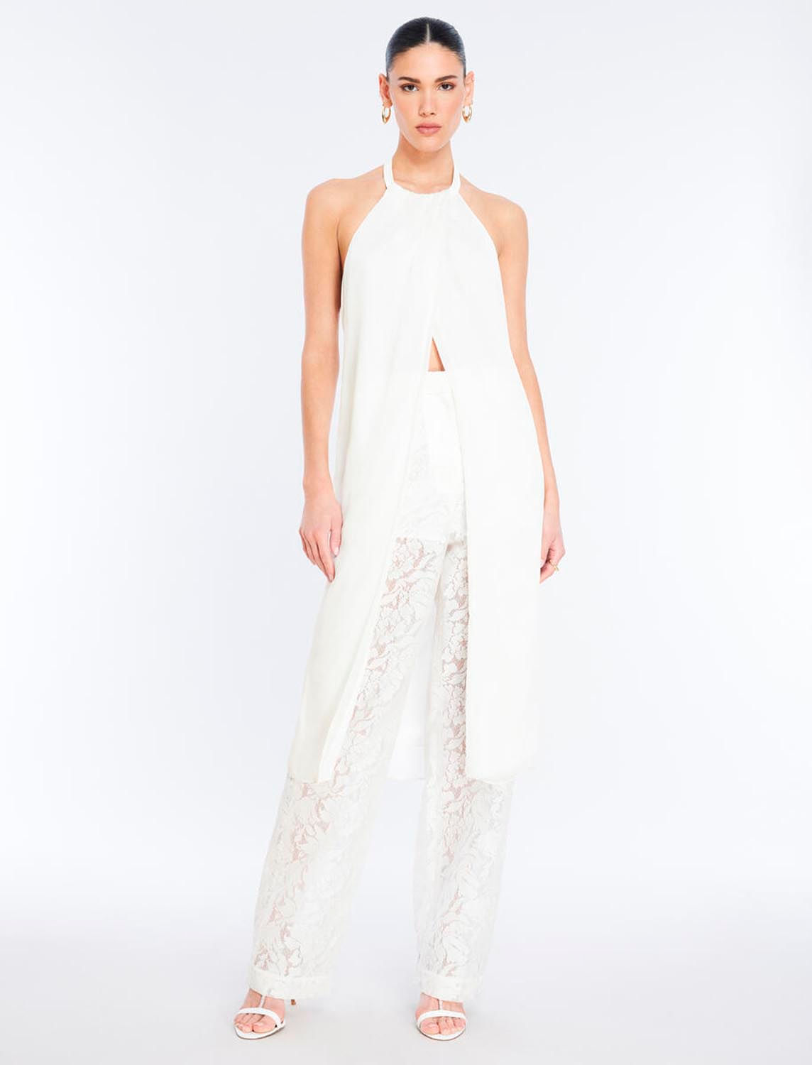 BLUSA HALTER EFECTO CRUZADA HIGH AND LOW - BCBG OUTLET