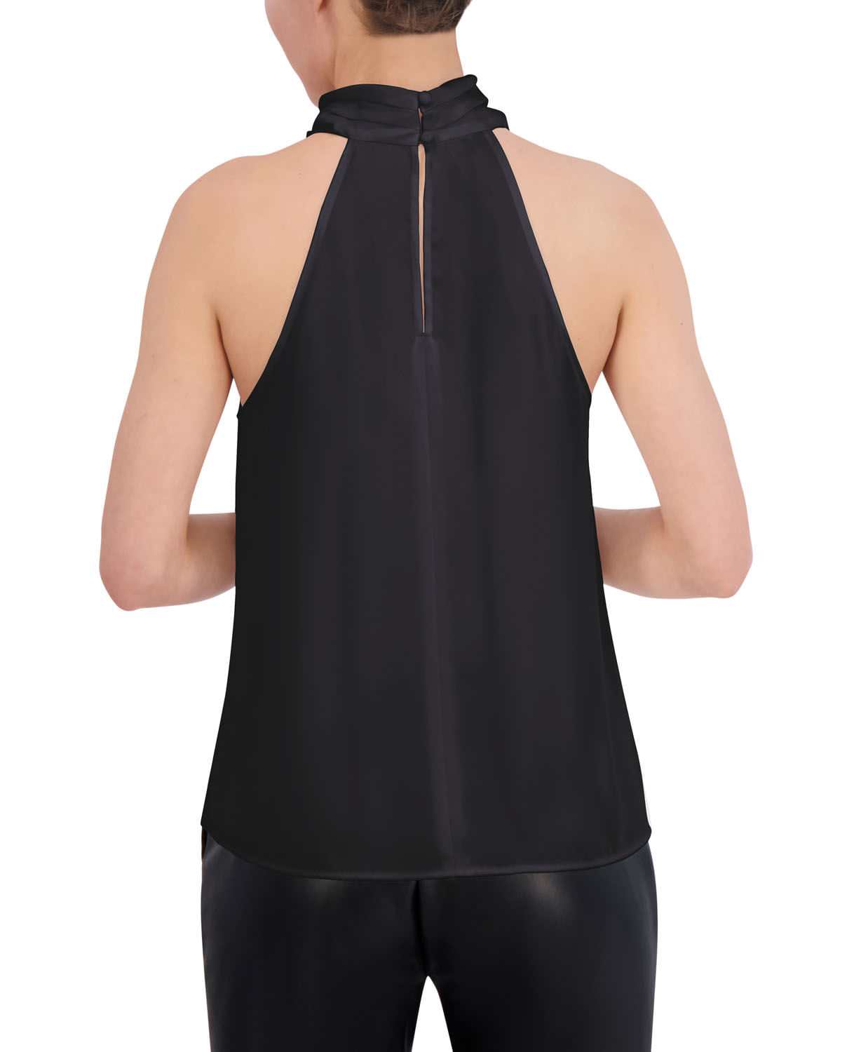 BLUSA EFECTO HALTAR SATINADA - BCBGMAXAZRIA